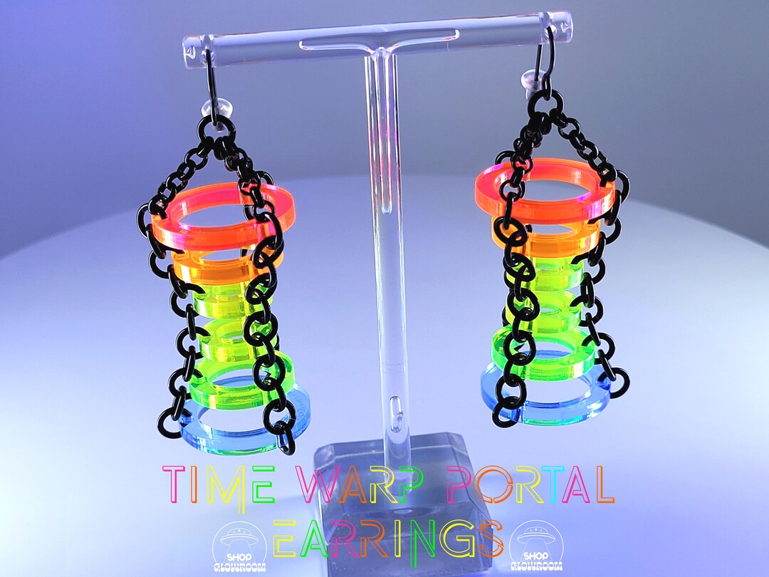 Time Warp Portal Earrings • Futuristic Earrings • 3d Earrings ...