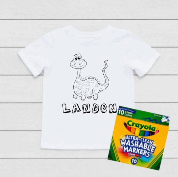 Personalized Dinosaur Coloring T-shirt Coloring Shirt for | Etsy