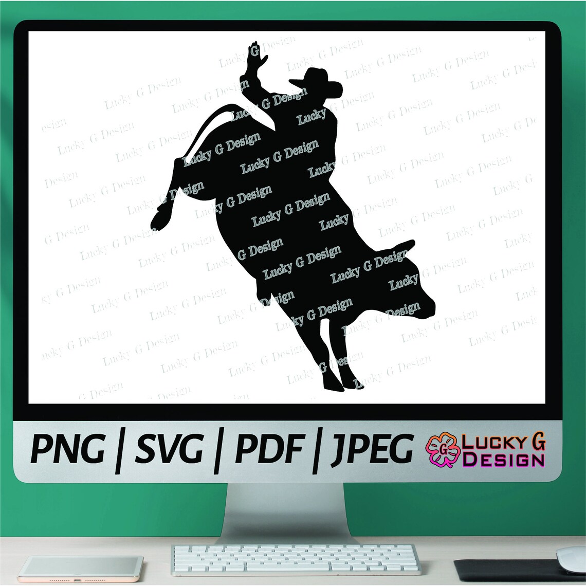 Bull Rider SVG, Western, Bull, Ranch, Rodeo Cowboy, Png, Svg, Pdf ...