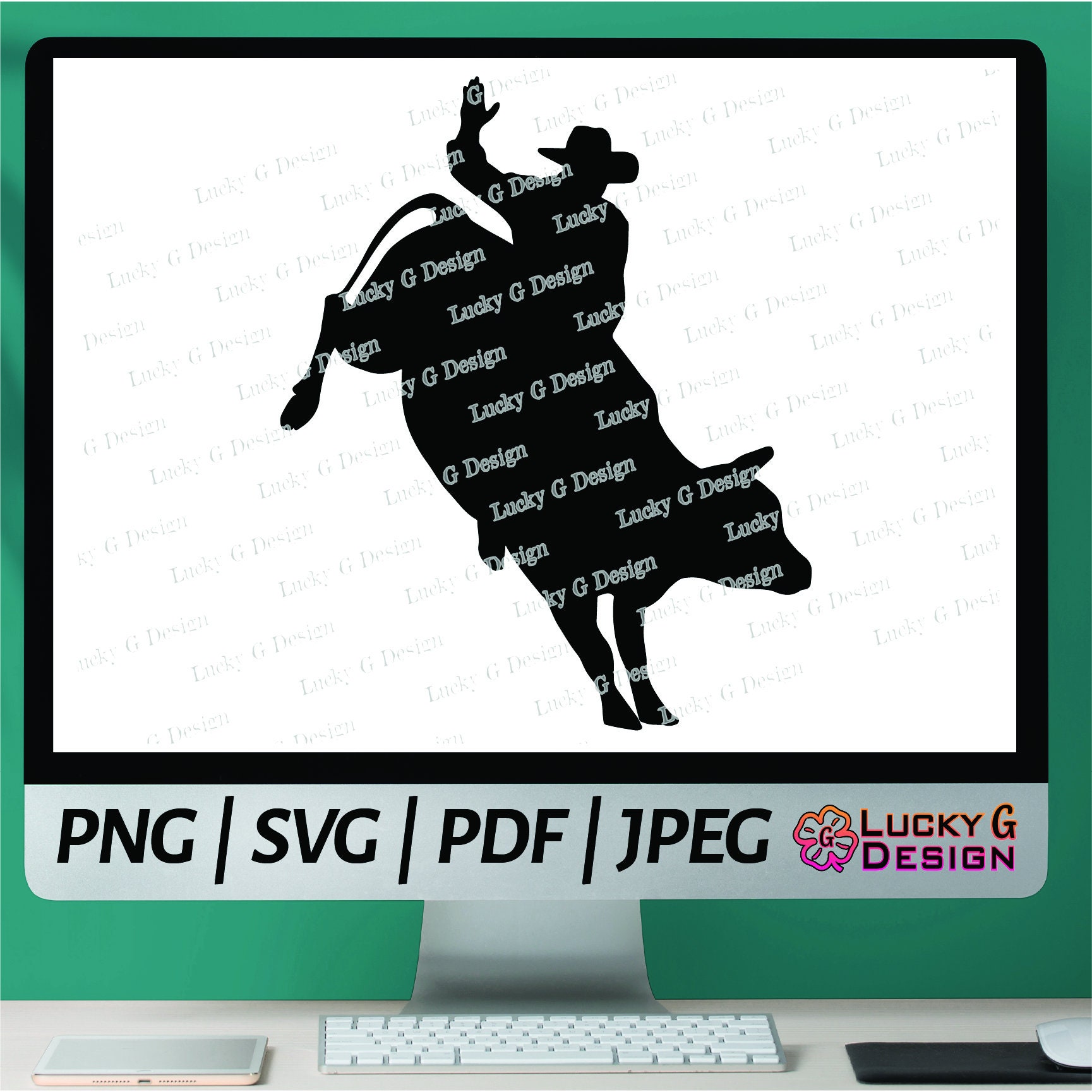 Bull Rider SVG, Western, Bull, Ranch, Rodeo Cowboy, Png, Svg, Pdf ...