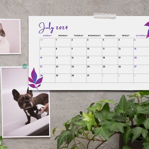 2024 Monthly Calendar, Landscape Orientation, Starts on Sunday ...