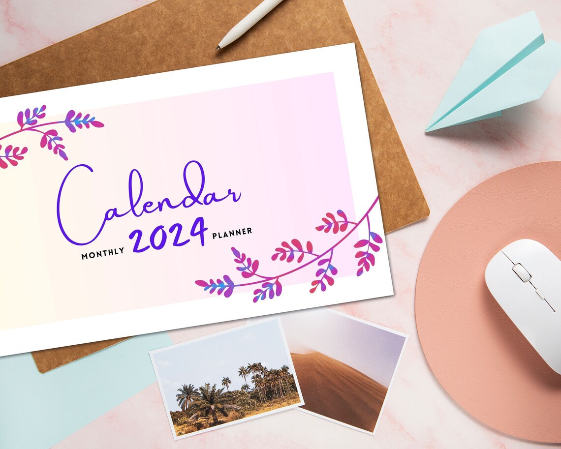 2024 Calendar Monthly Planner 2024 A4 Letter A3 - Etsy