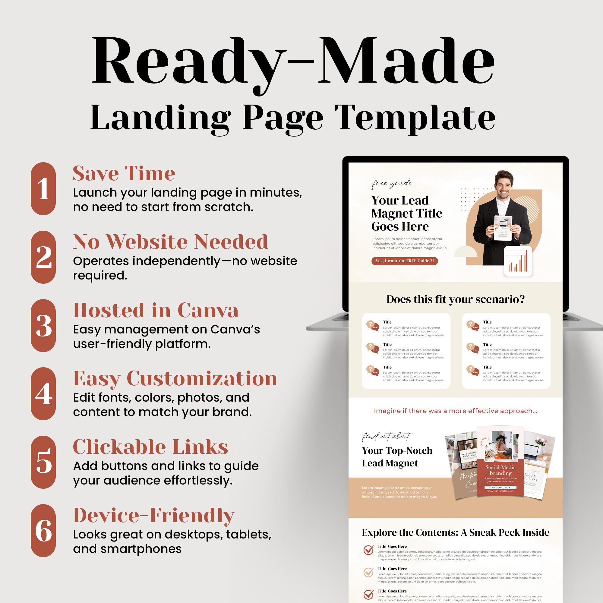 Lead Magnet Landing Page for Coaches and Course Designers, Sales Funnel ...