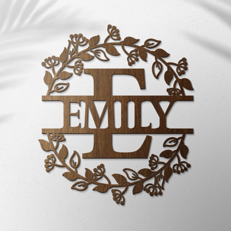 Monogram Alphabet Svg, Monogram Split Letter Svg, Floral Wreath Svg ...