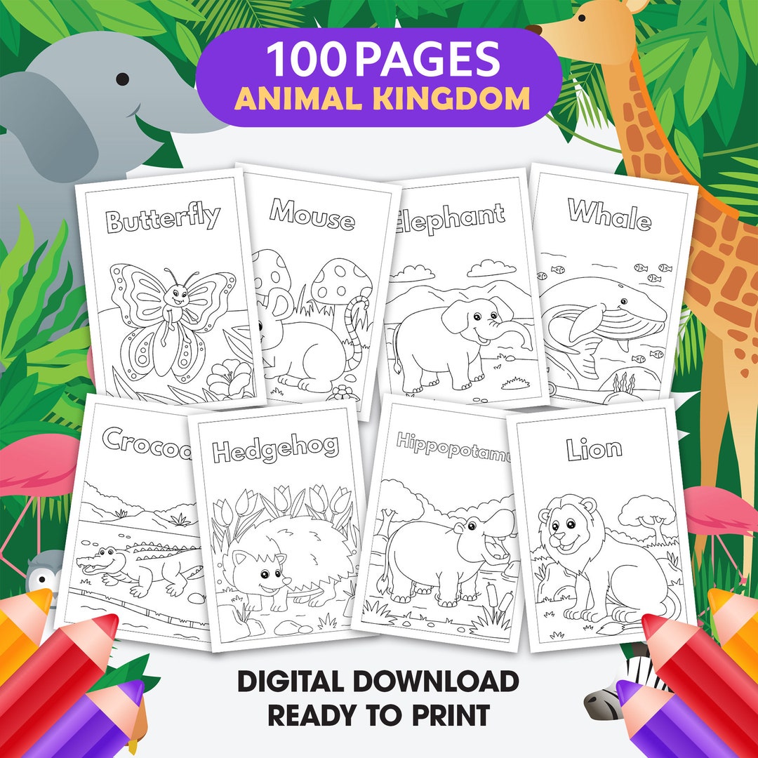 100 Animal Coloring Pages for Kids, Toddlers, Preschoolers Toddlers ...