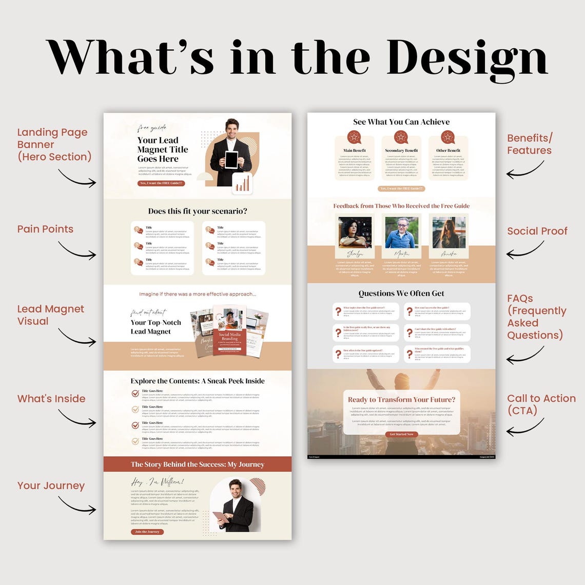 Lead Magnet Landing Page for Coaches and Course Designers, Sales Funnel ...