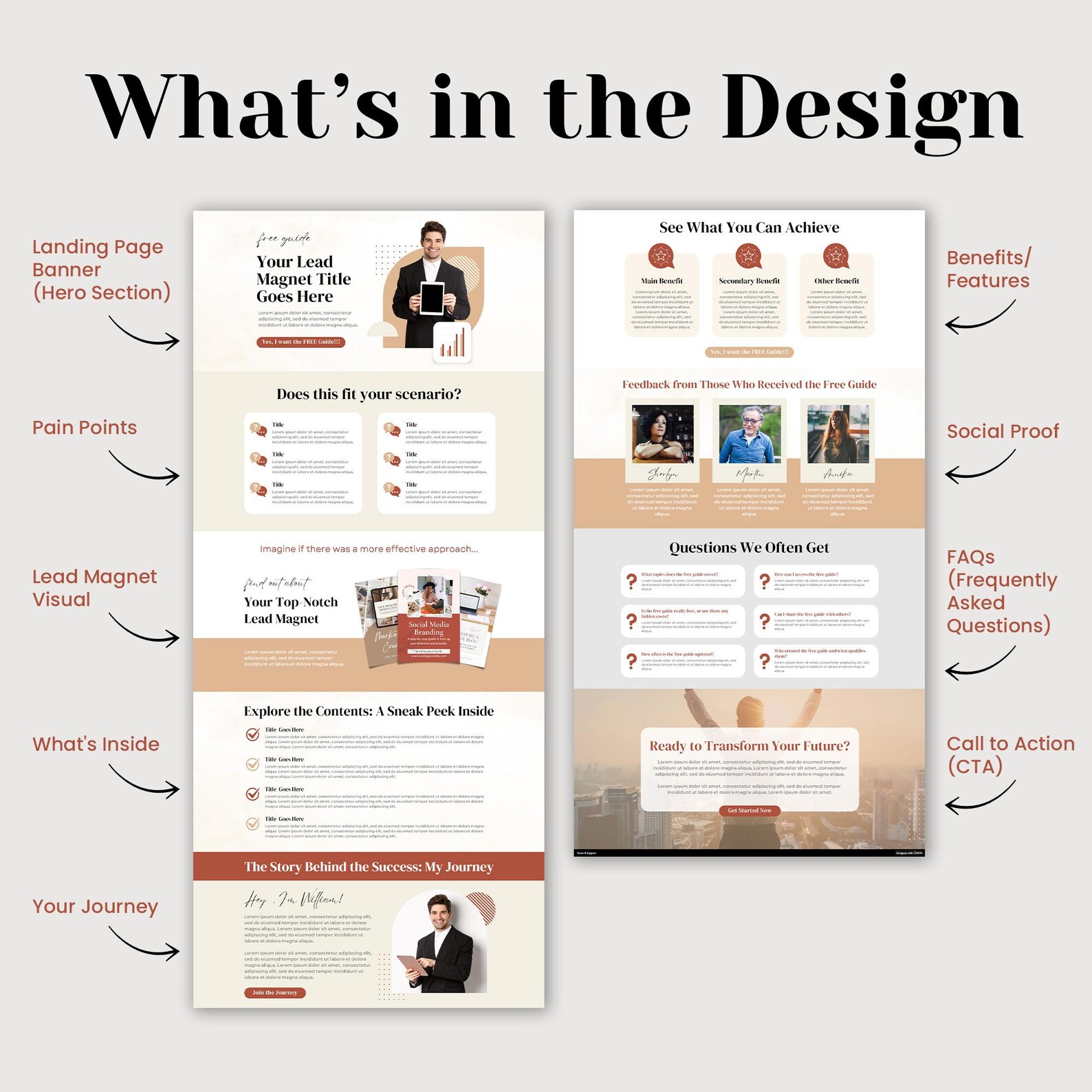Lead Magnet Landing Page for Coaches and Course Designers, Sales Funnel ...