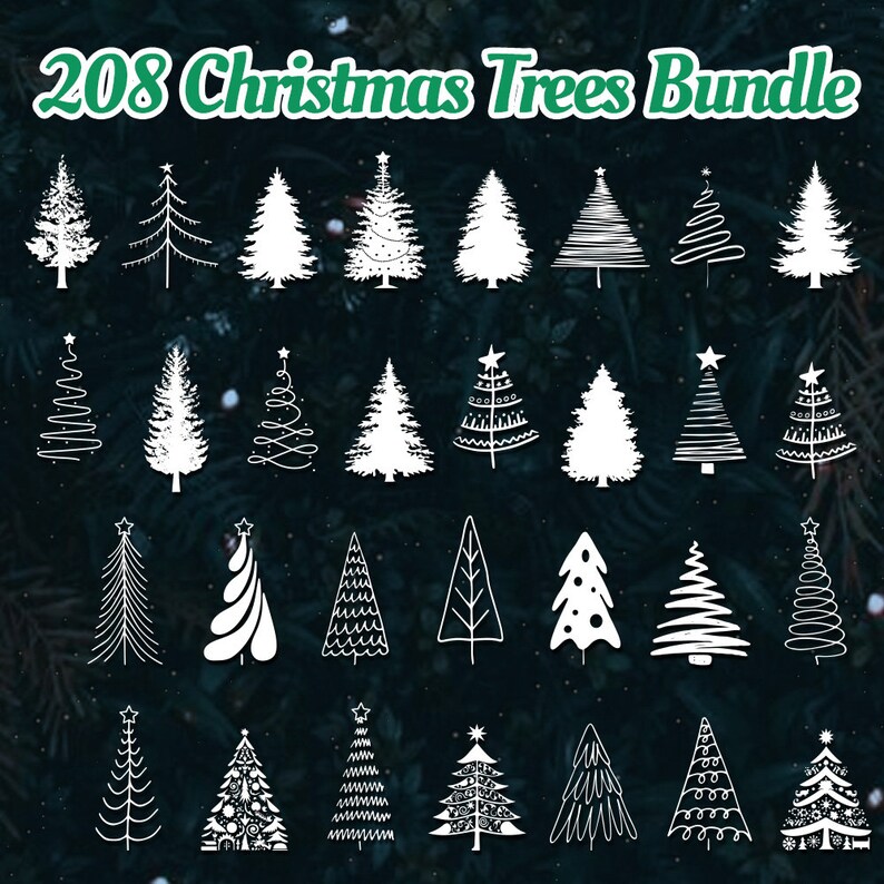 208 CHRISTMAS TREE SVG Bundle, Christmas Tree Outline, Christmas ...