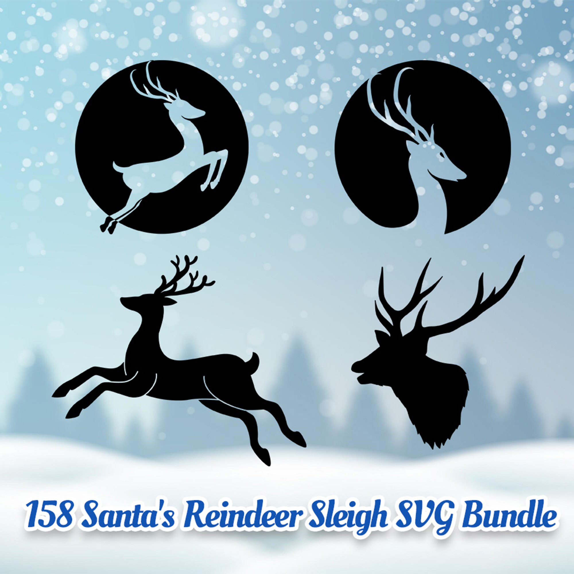 Santa's Sleigh Svg Christmas Svg Instant Download - Etsy