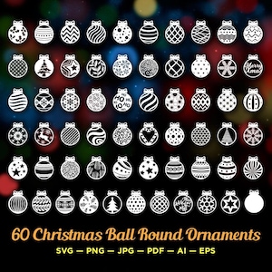 Christmas Ornament Bundle, Christmas Balls Svg, Laser-cut Bauble ...