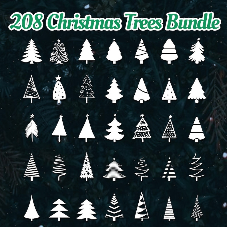 208 CHRISTMAS TREE SVG Bundle, Christmas Tree Outline, Christmas ...