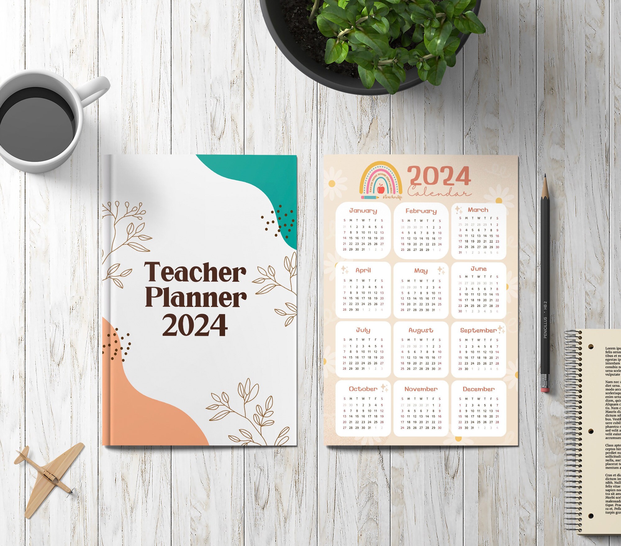 Teacher Planner 2024, Undated Digital Planner, iPad Planner, Goodnotes ...