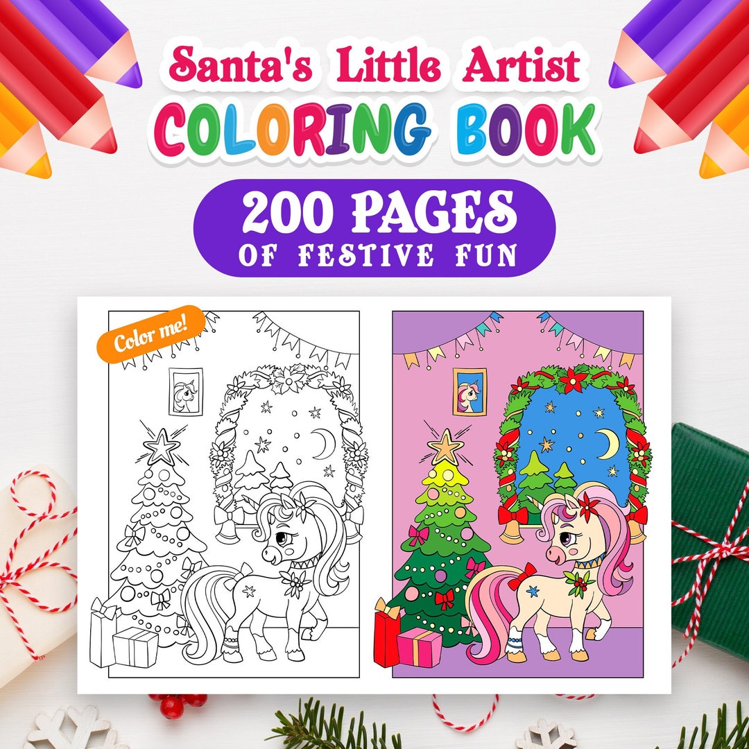 200 Christmas-themed Coloring Pages Printable Christmas Games - Etsy