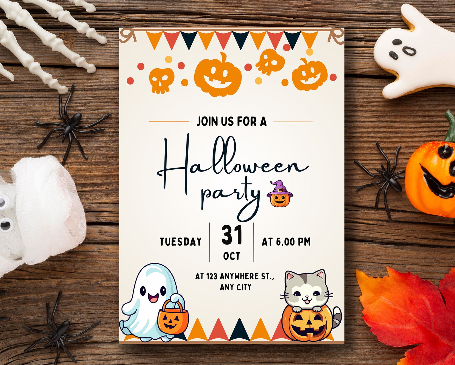 Editable Halloween Invitation Halloween Party Invitation - Etsy