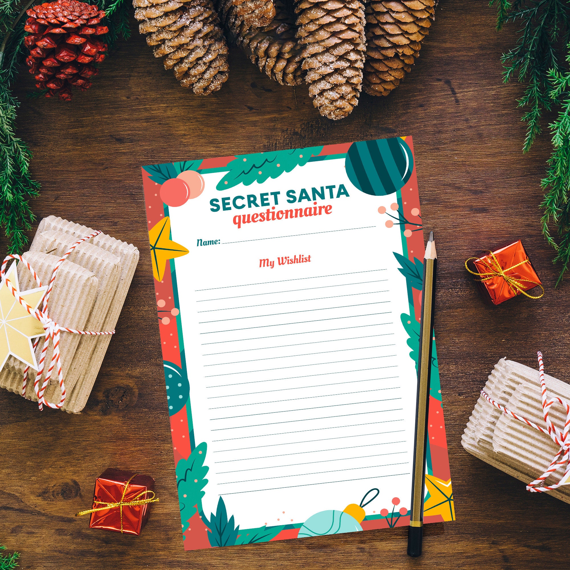 Secret Santa, Gift Exchange, Christmas Questionnaire, Coworker Gifts ...