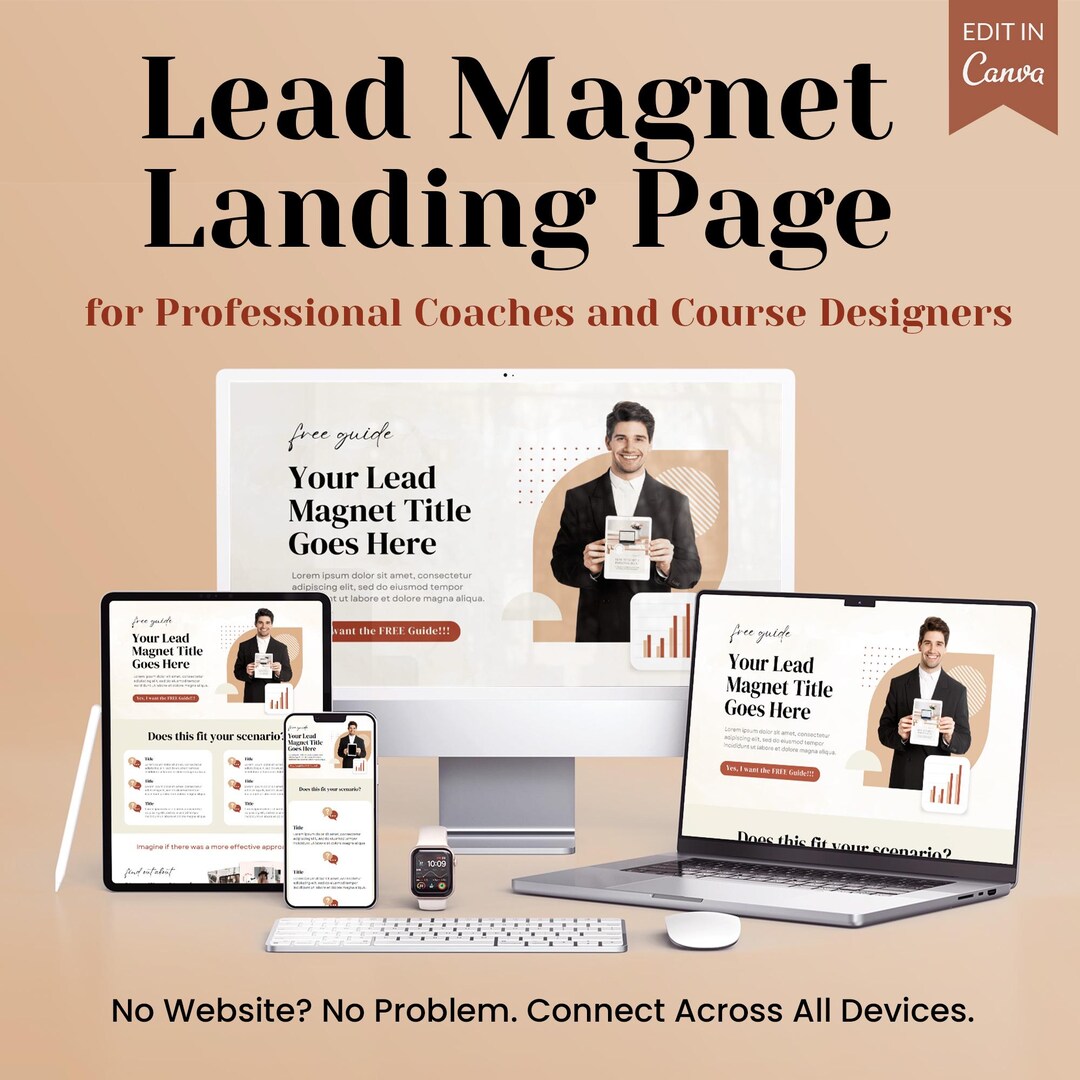 Lead Magnet Landing Page for Coaches and Course Designers, Sales Funnel Page, Email List Builder ...