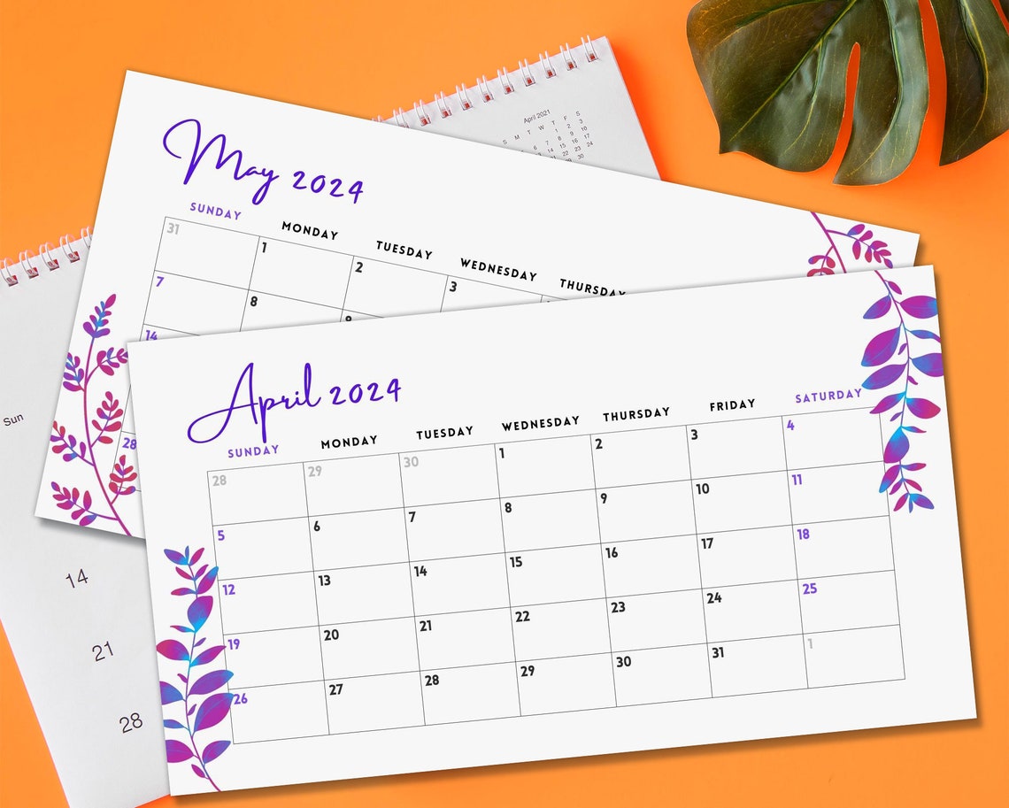 2024 Calendar Monthly Planner 2024 A4 Letter A3 - Etsy