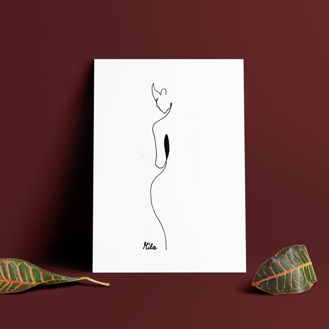 Female Line Drawing Available in A5/A4/A3 Unframed Print - Etsy