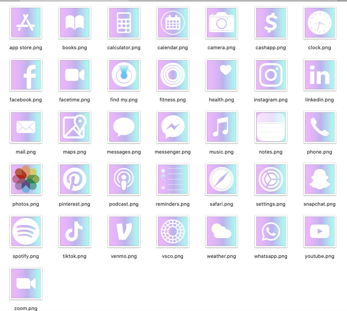 36 Iphone Home Screen Icons App Icon Covers for IOS 14 Cotton - Etsy
