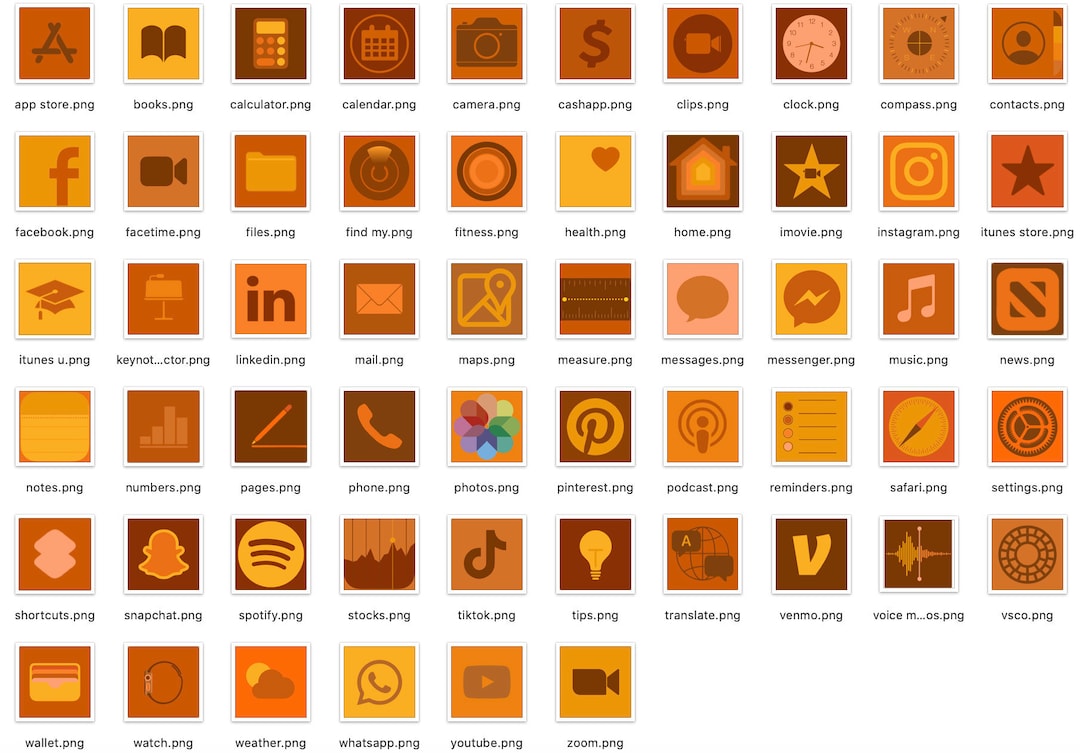 56 iPhone Home Screen Icons App Icon Covers for IOS 14, Fall Autumn ...