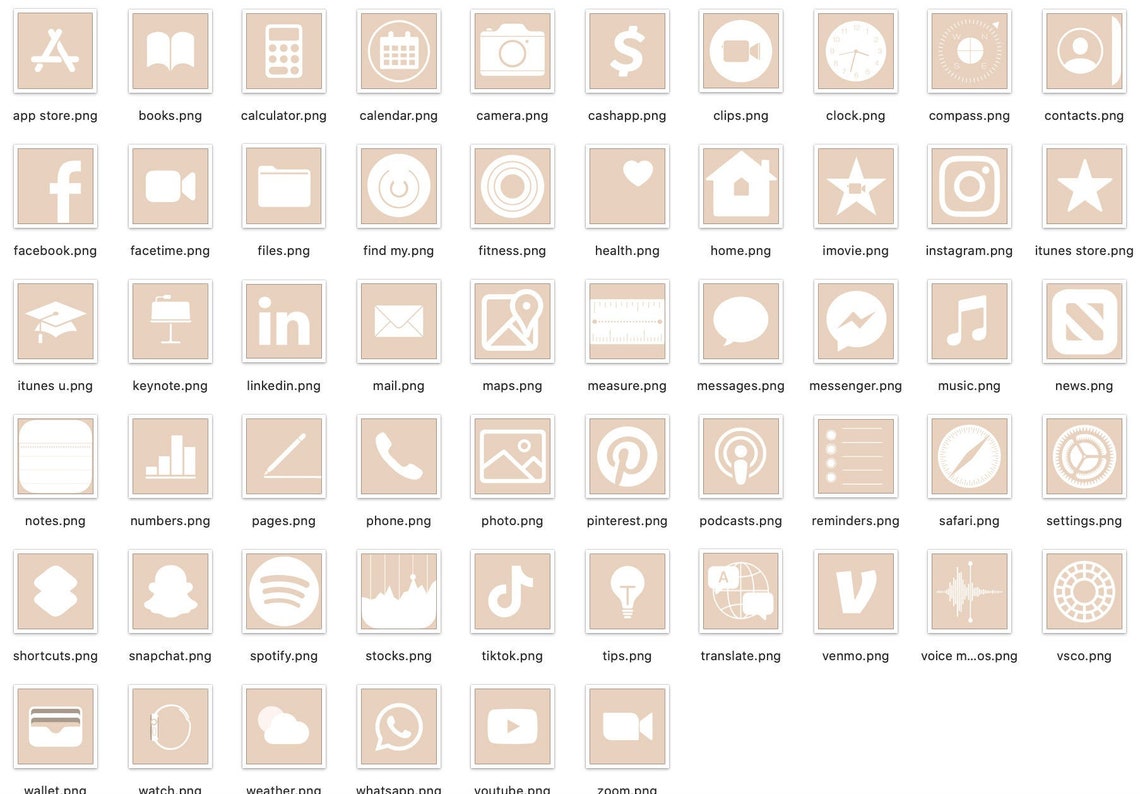 56 Iphone Home Screen Icons App Icon Covers for Iphone IOS 14 - Etsy