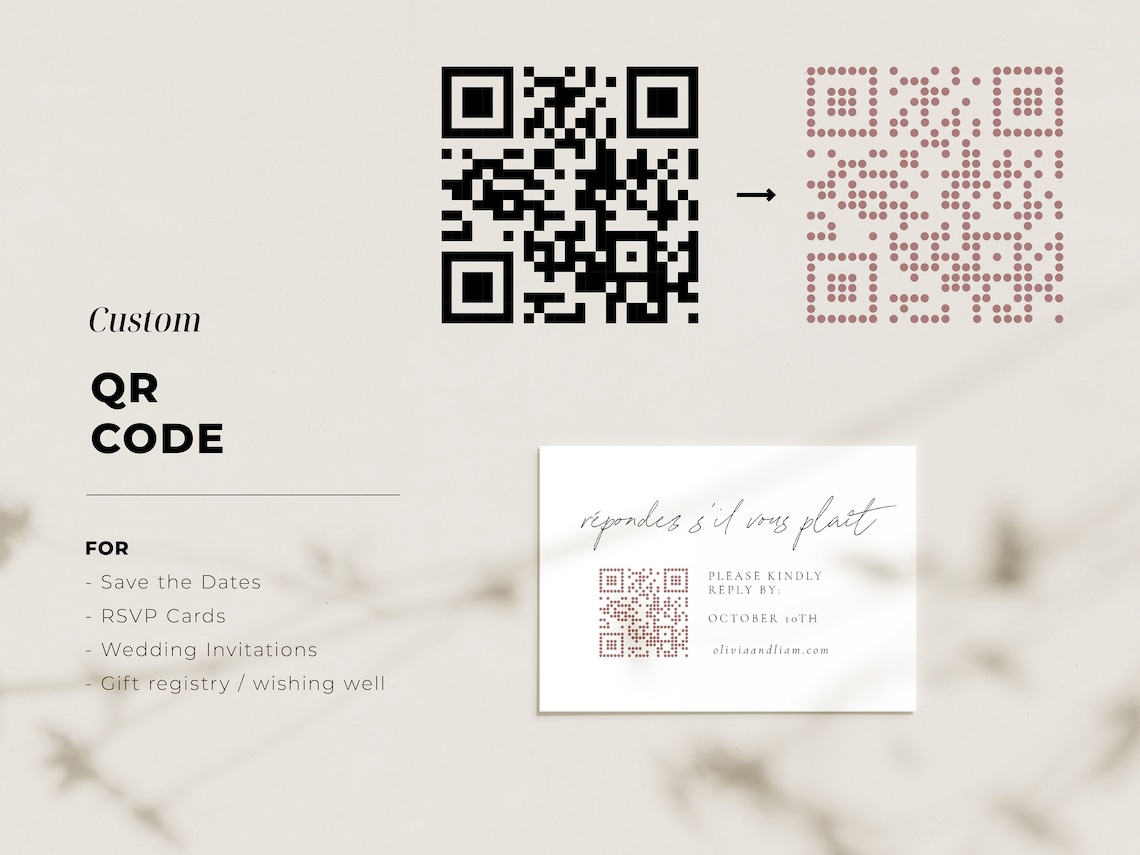Custom QR Code Design for Wedding | Aesthetic QR Code Design ...