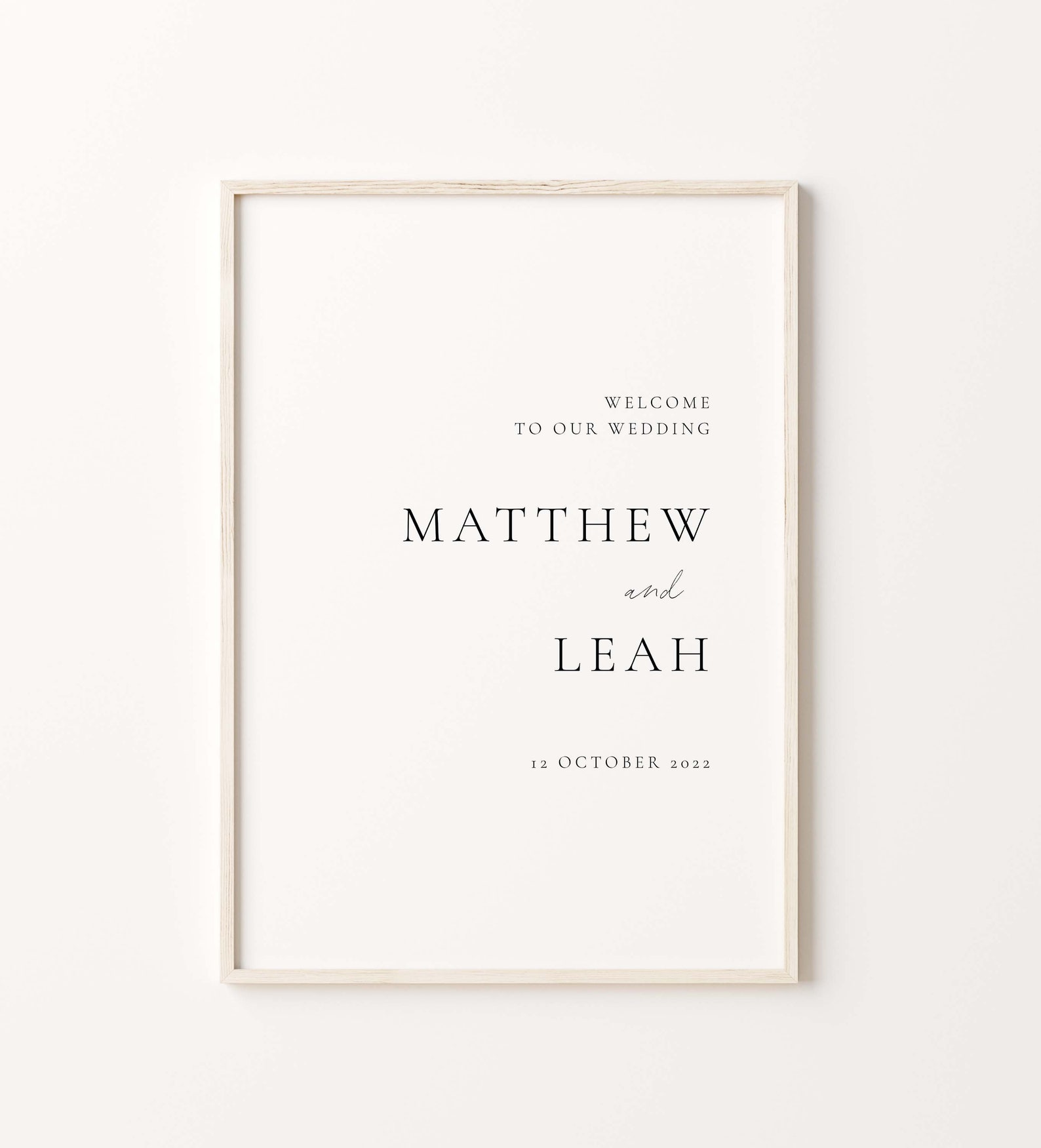 CHARLOTTE Wedding Welcome Sign / Simple Modern Minimalist Stationery ...
