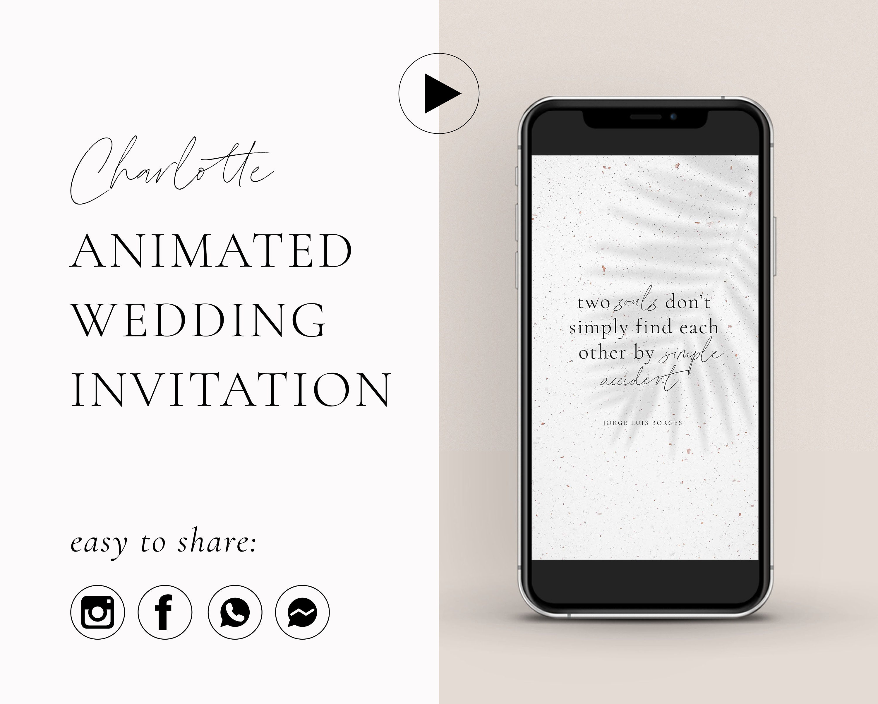 Animated Electronic Wedding Invitation Template Video - Etsy Australia