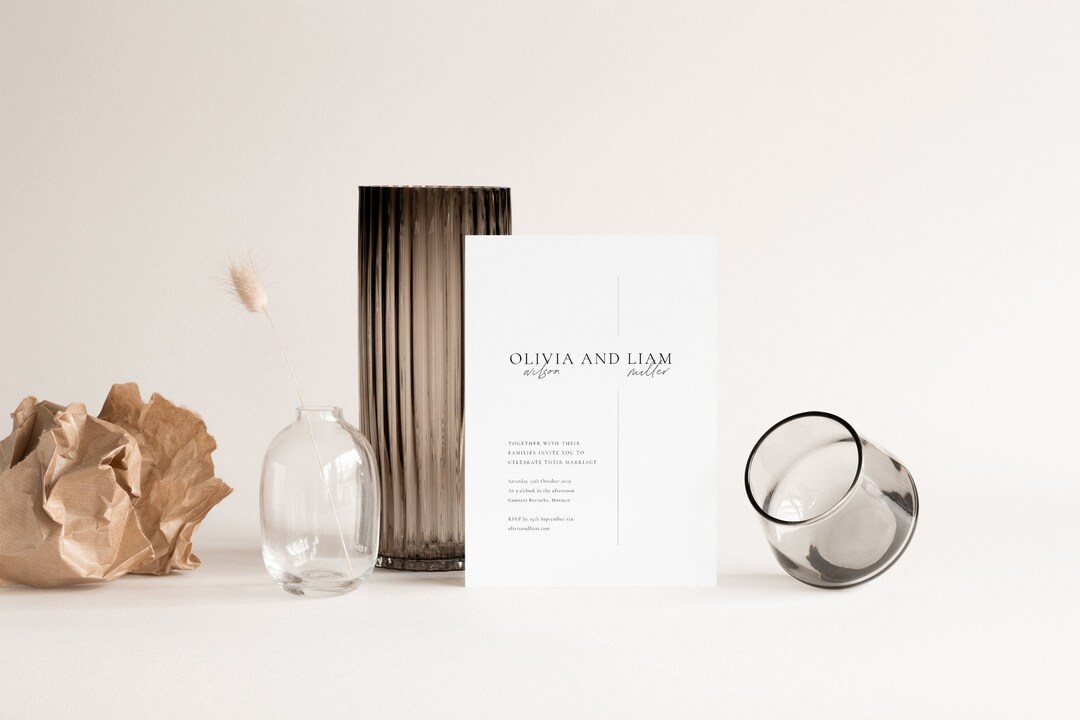Wedding Invitation Template | SIERRA Suite Invite II | Simple Modern ...