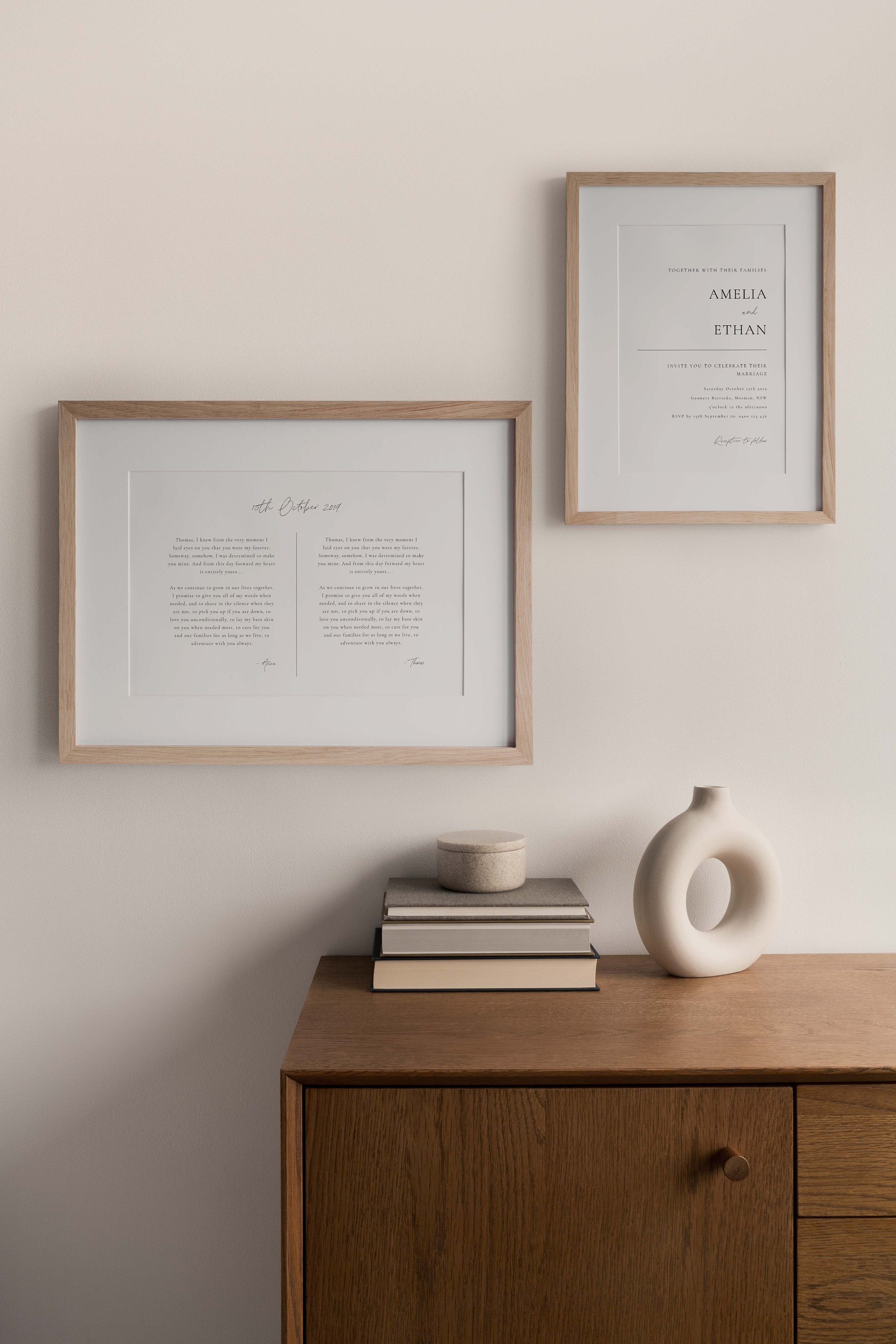 Vow Keepsake Print / Minimalist Timeless Classic Printable - Etsy