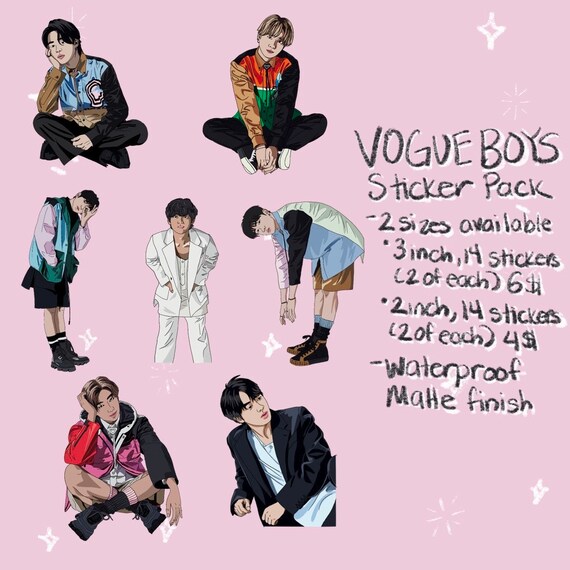 Vogue Boys Sticker Packs | Etsy