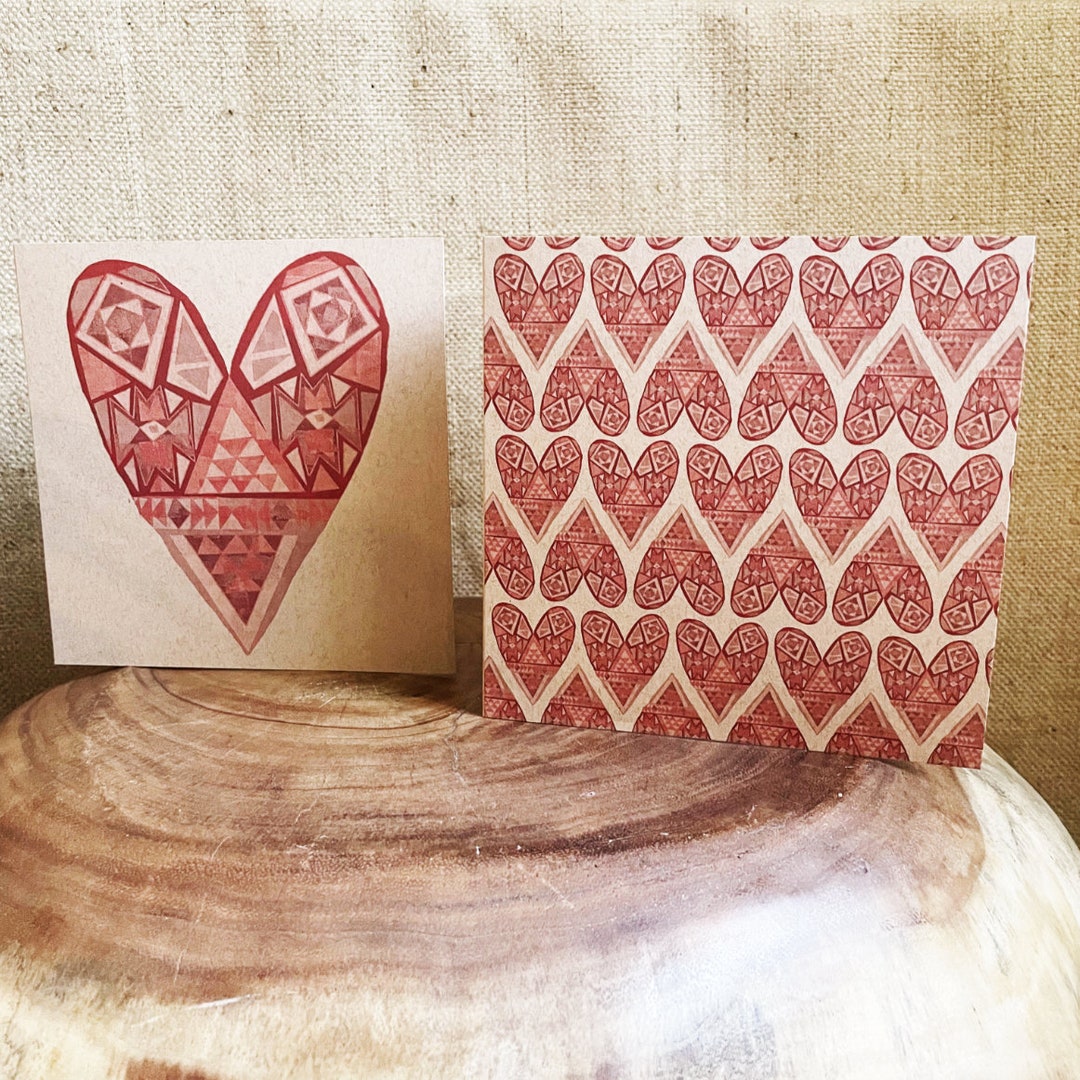 Pack of 4 Heart Cards - Greeting Cards, Love You, Gift, Valentines ...