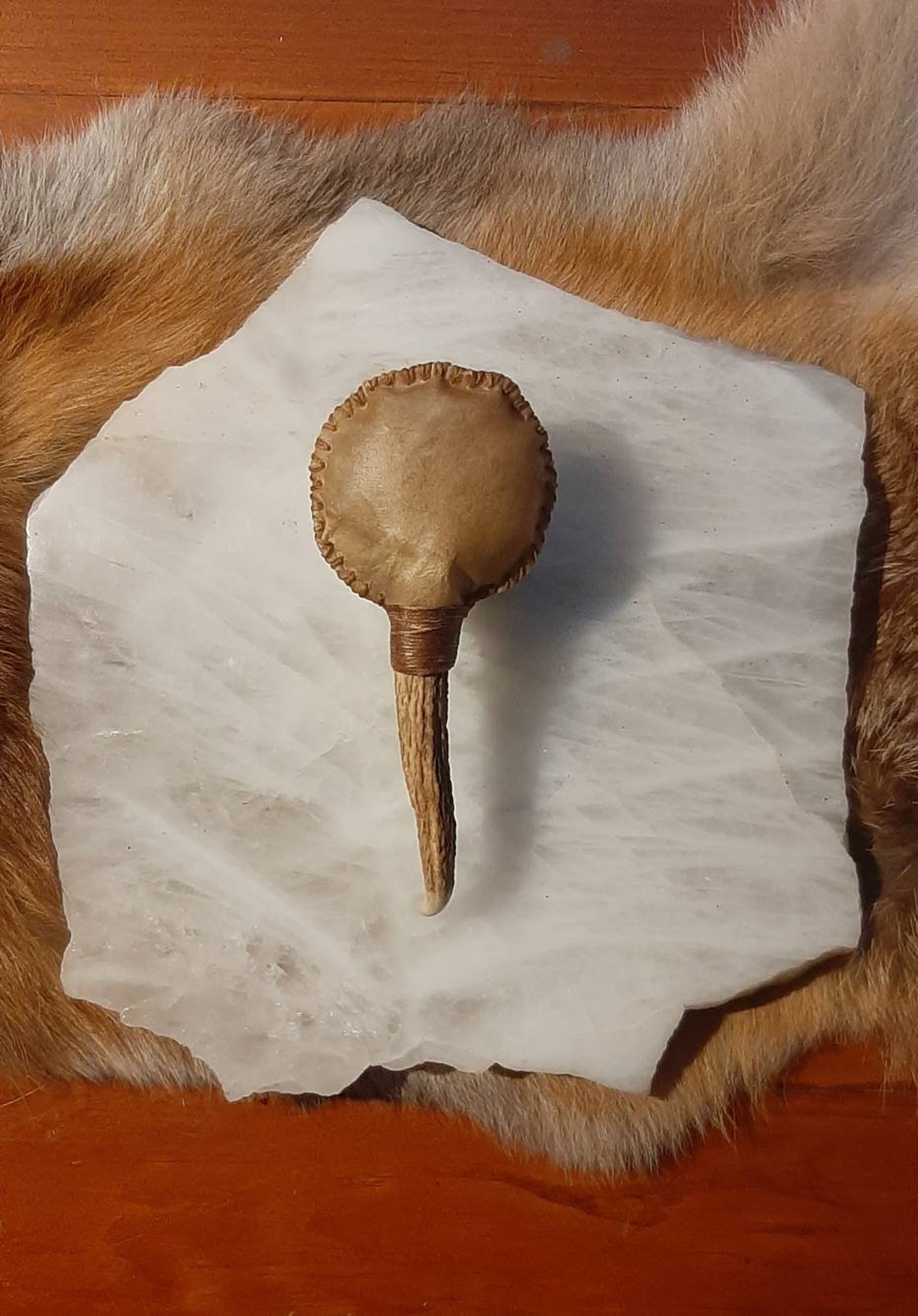 Raw Hide Rattle Shamanic Rattle Deer Antler Rattle Rattle | Etsy