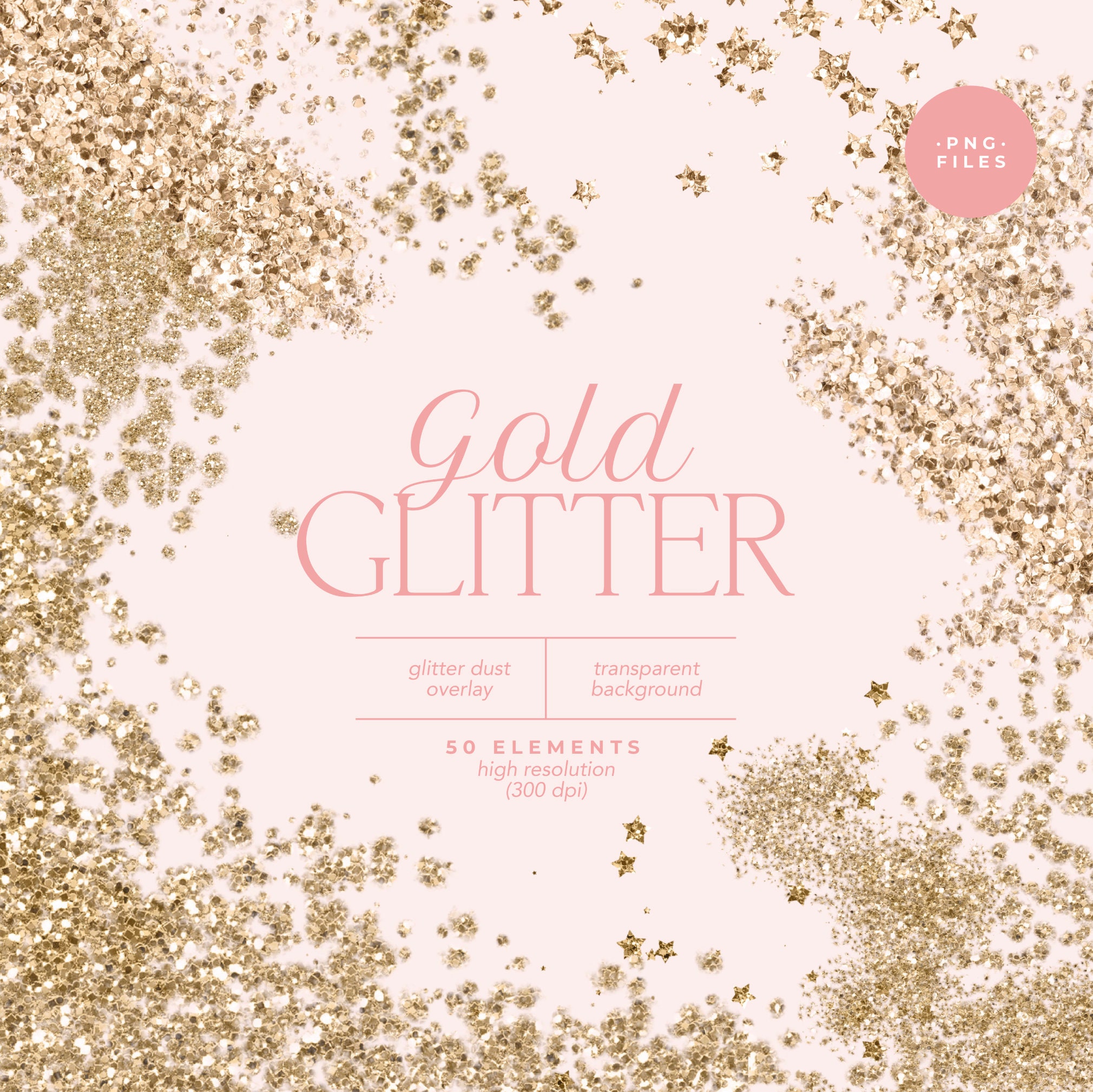 Gold Glitter Clip Art - Etsy