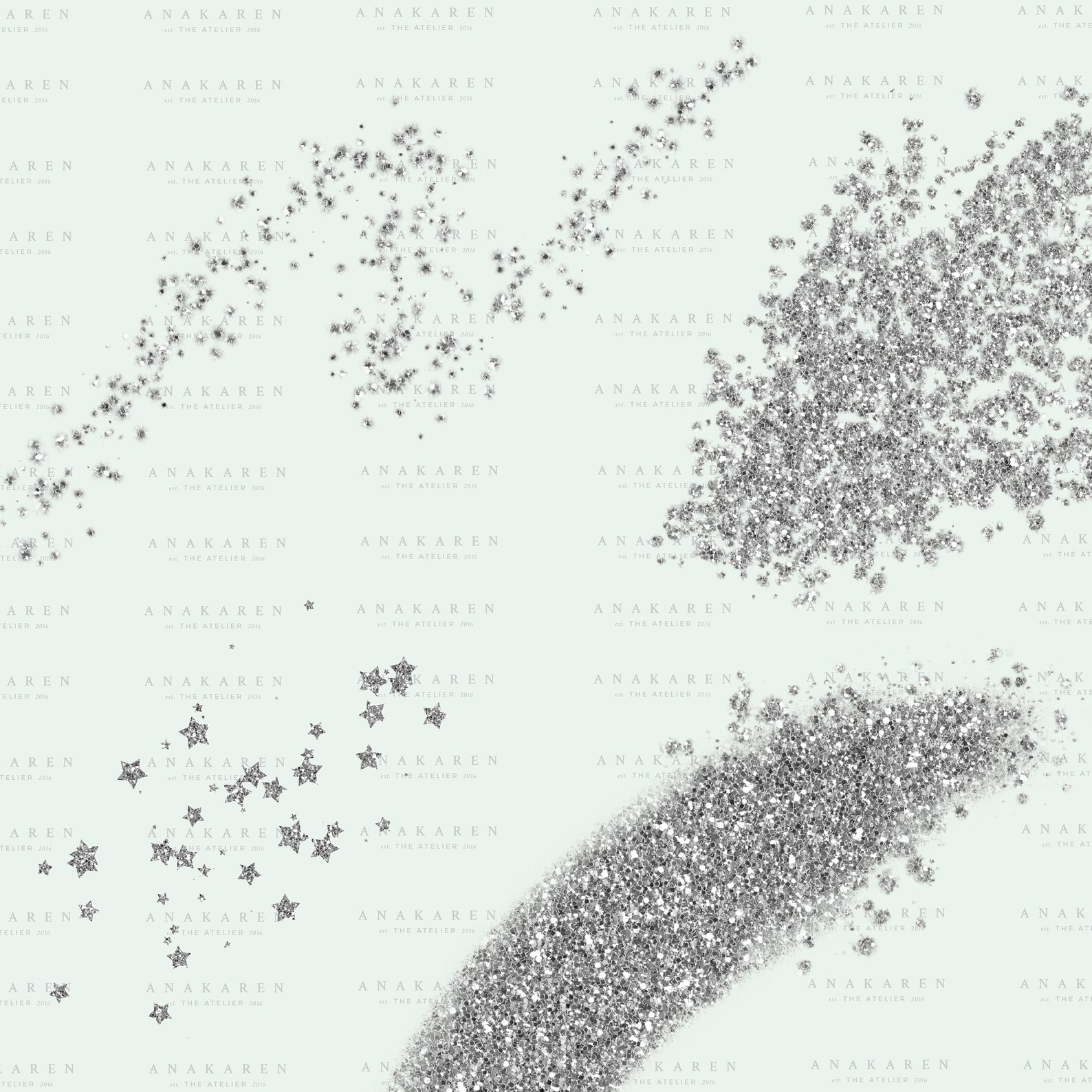 Silver Glitter Clipart - Etsy