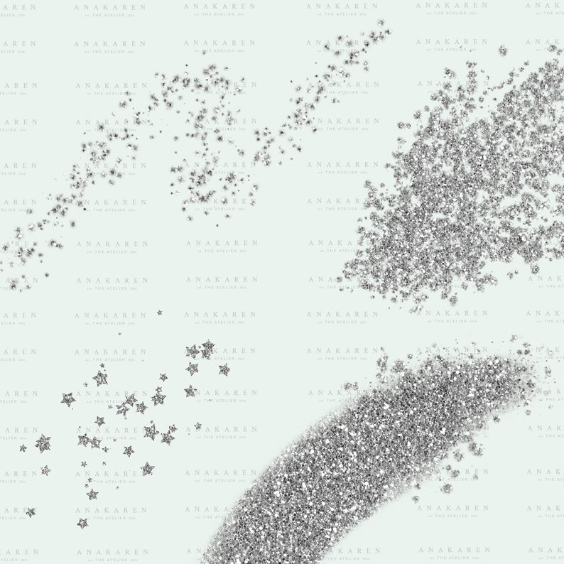 Silver Glitter Clipart - Etsy
