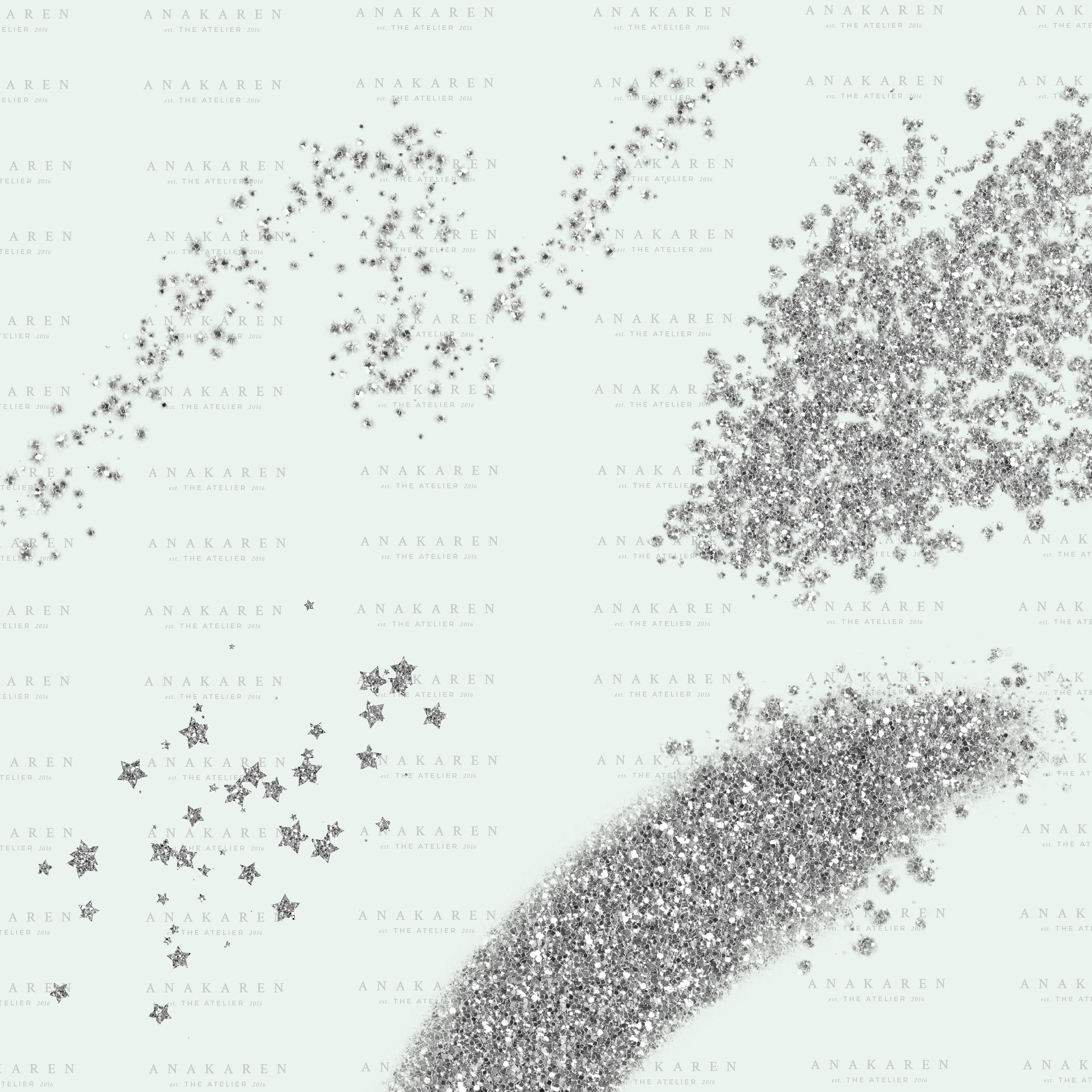 Silver Glitter Clipart - Etsy