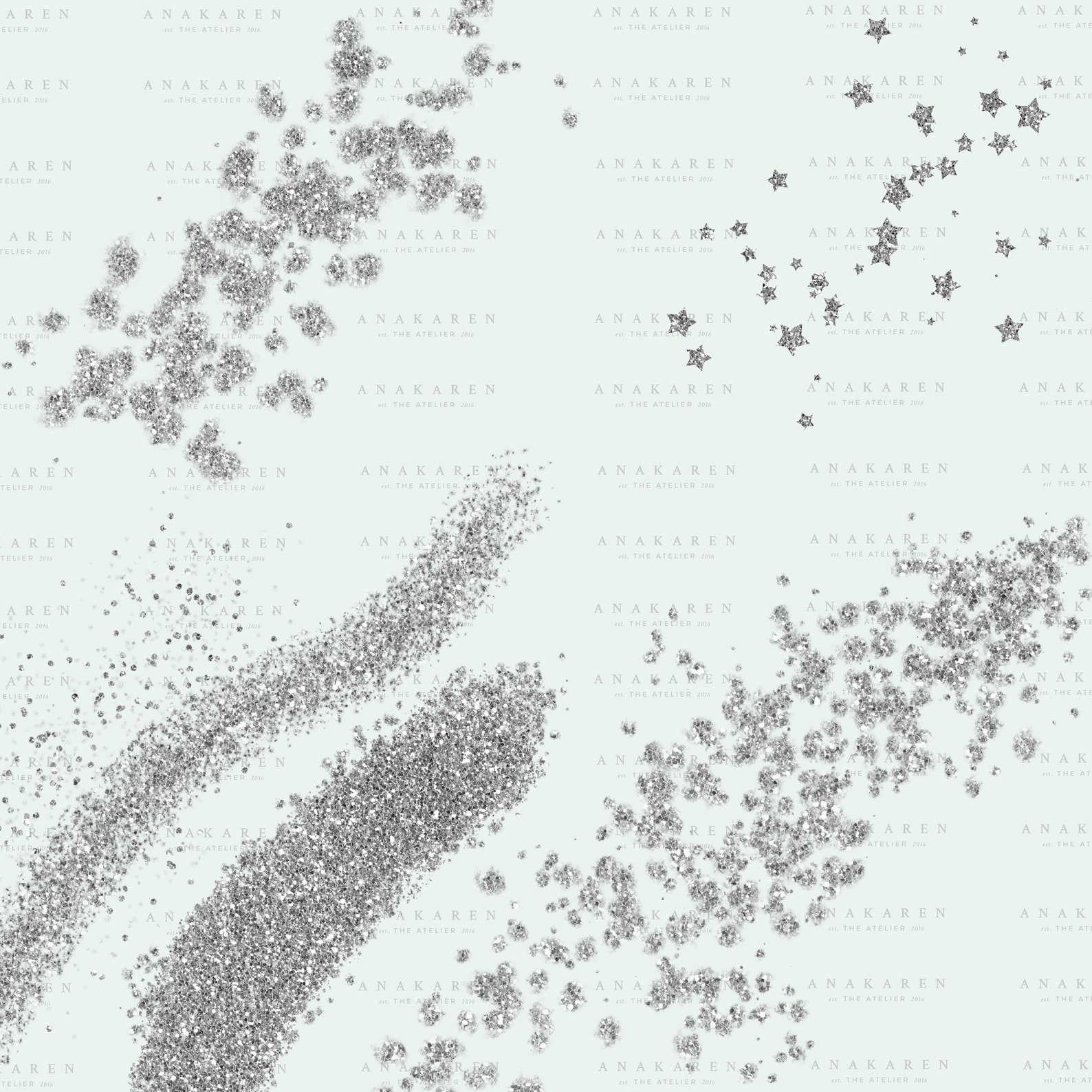 Silver Glitter Clipart - Etsy