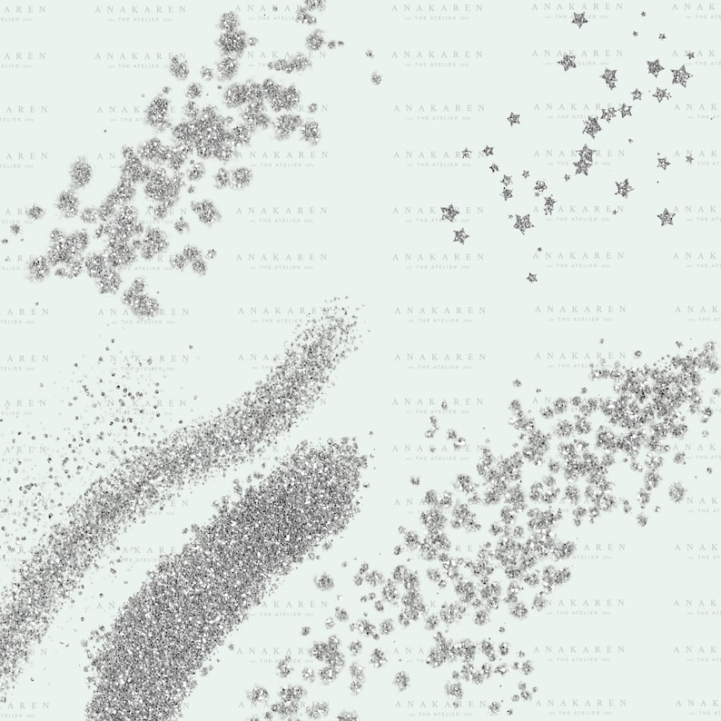 Silver Glitter Clipart - Etsy