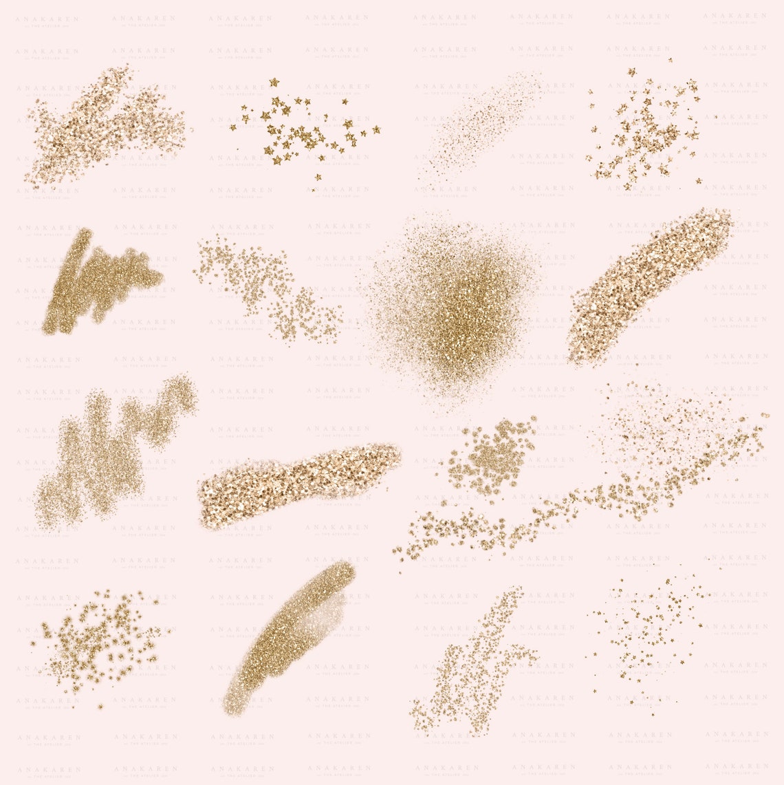 Gold Glitter Clip Art - Etsy