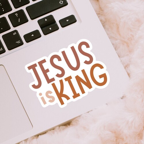 Jesus is King Sticker Weatherproof Sticker Christian Cute - Etsy