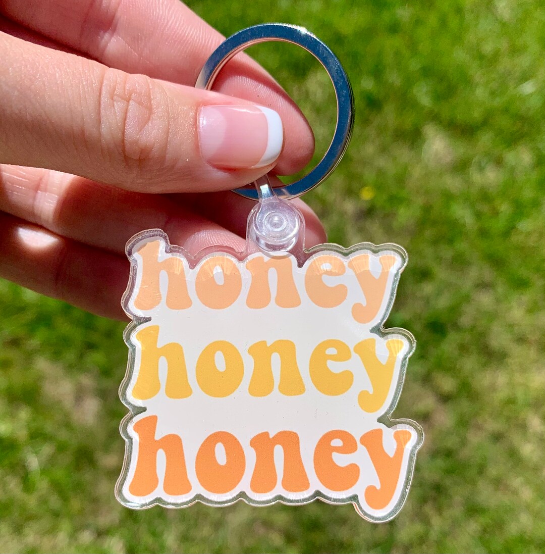 Honey Honey Honey Acrylic Keychain, Decorative Acrylic Keychain, Boho ...