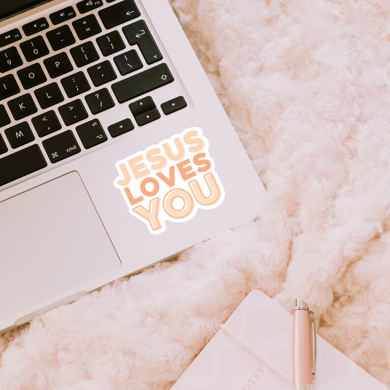 Jesus Loves You Sticker Christian Weatherproof Sticker Cute - Etsy