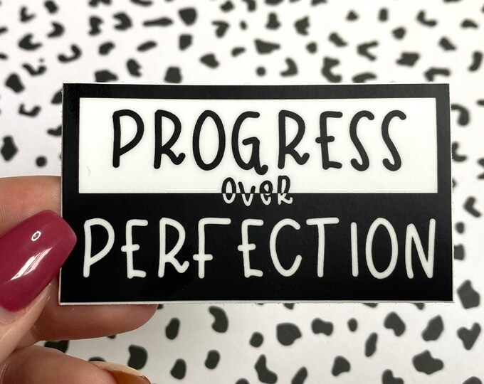 Progress Over Perfection Teacher Vinyl Sticker Laptop Water - Etsy