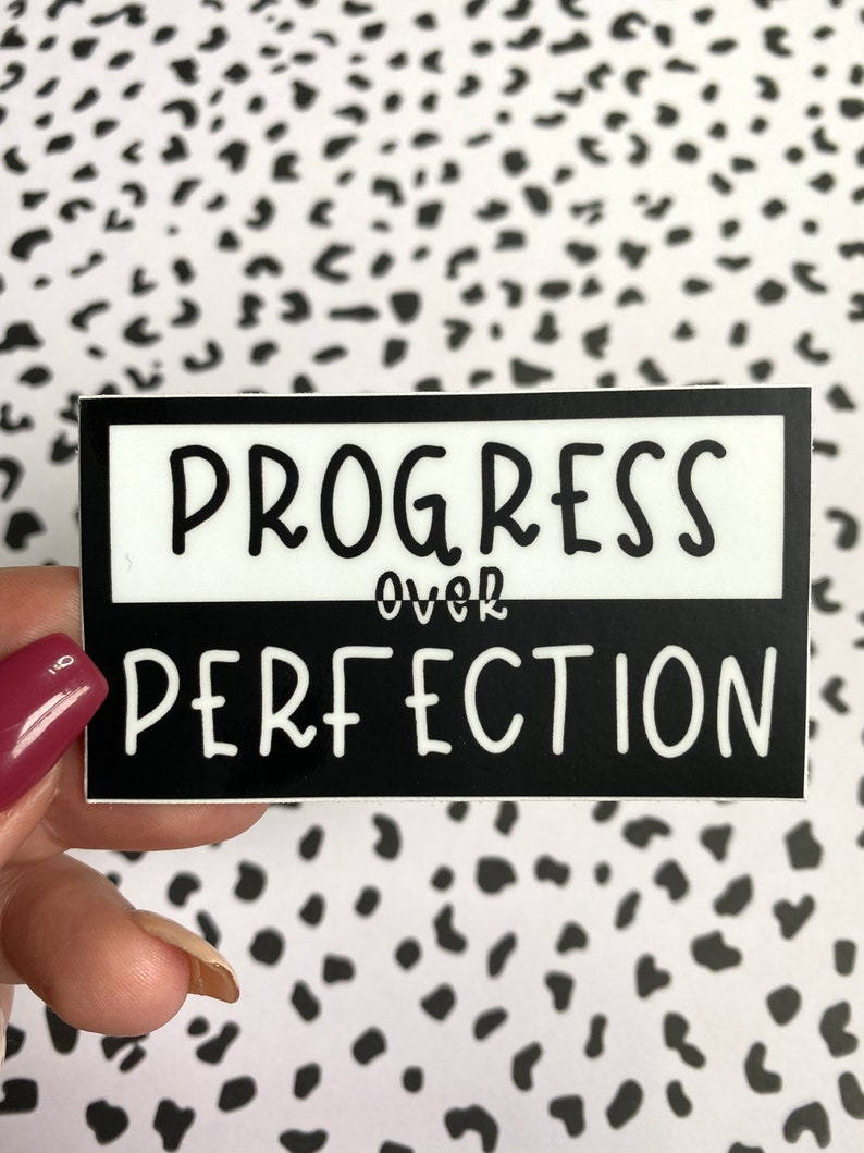 Progress Over Perfection Teacher Vinyl Sticker Laptop Water | Etsy