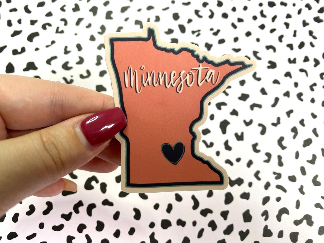 Minnesota State Calligraphy Vinyl Sticker Laptop, Water Bottle, Bumper ...