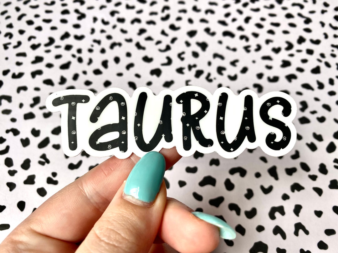 Taurus Zodiac Sign Vinyl Sticker | Laptop, Water Bottle, Bumper Sticker ...