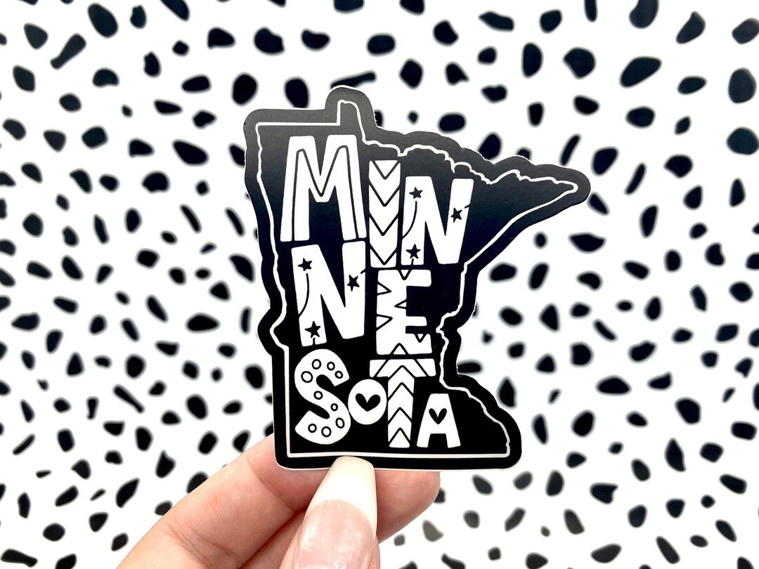 Black and White Minnesota Vinyl Sticker Laptop Water - Etsy