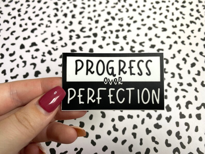 Progress Over Perfection Teacher Vinyl Sticker Laptop Water | Etsy