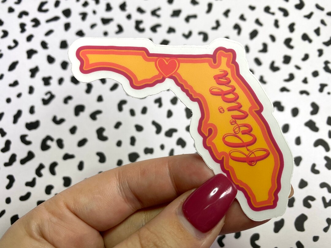 Florida State Calligraphy Vinyl Sticker Laptop Water - Etsy